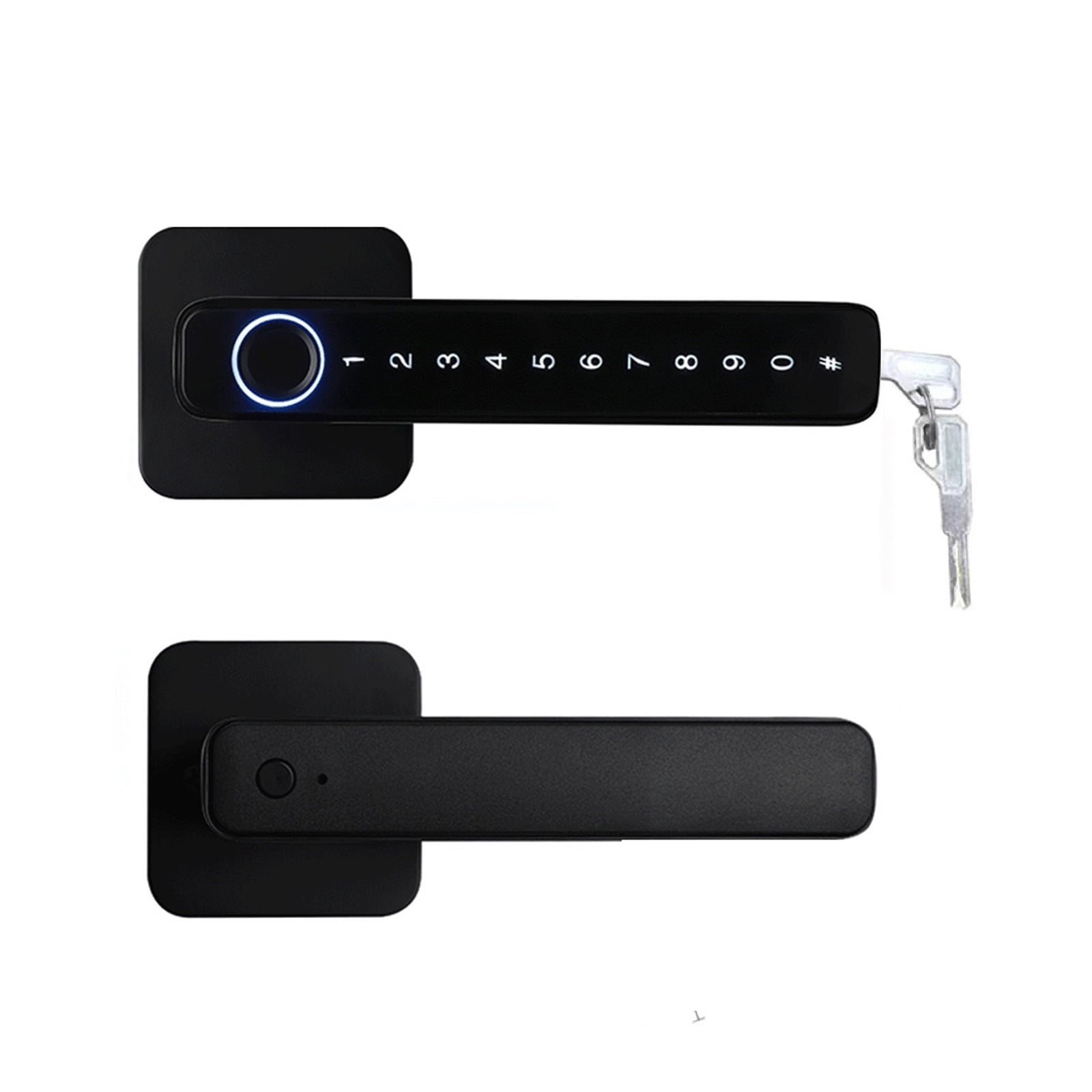 Smart Door Handle Fingerprint Password Remotely Unlock Digital Lock Tuya App Keyless Entry For ...