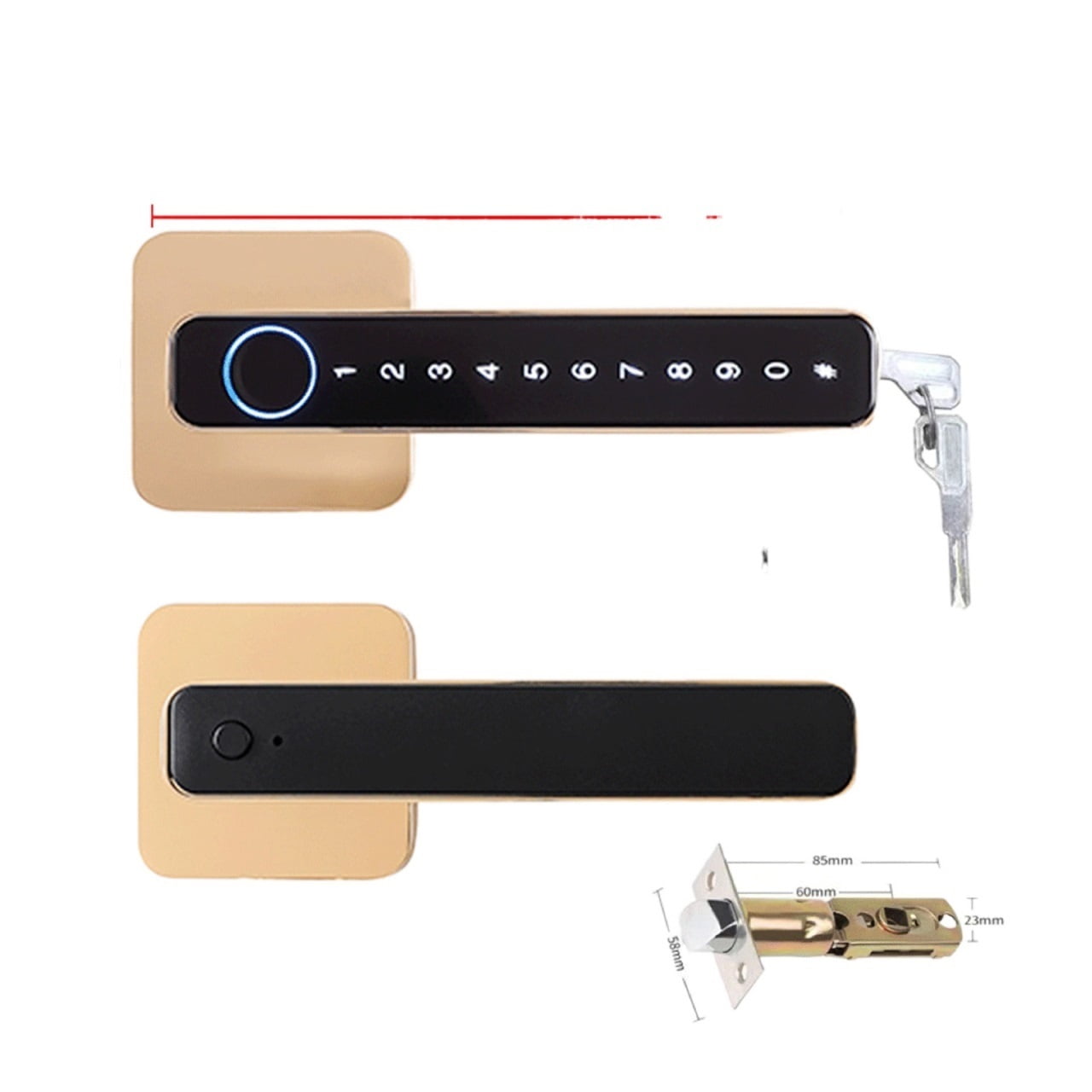 Smart Door Handle Fingerprint Password Remotely Unlock Digital Lock ...