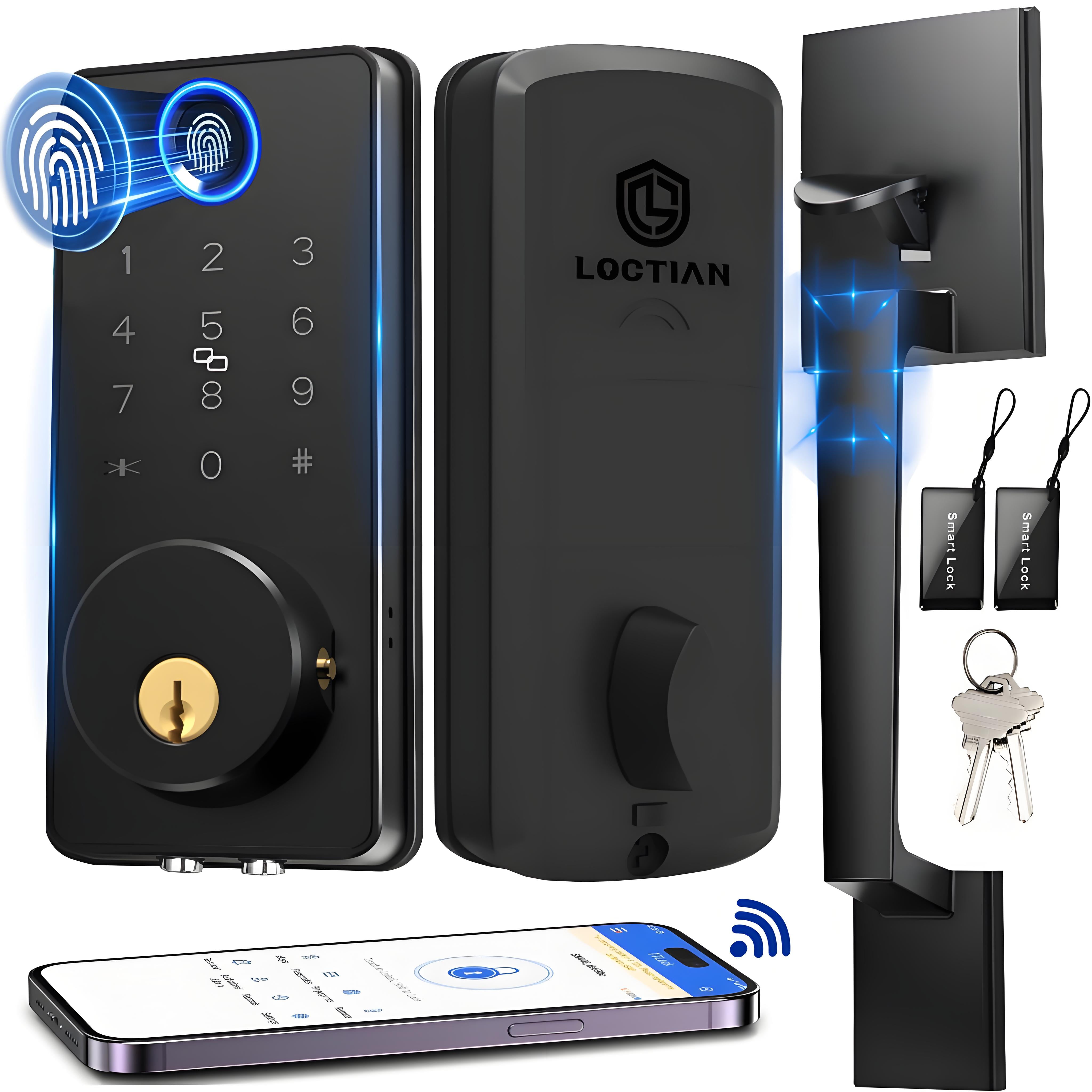 Smart Door Lock,Blacksmith Biometric Keyless Electronic Door Lock With ...
