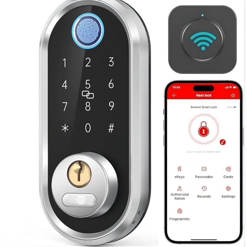 Smart Door Lock,Electronic Bluetooth Fingerprint Keypad Touchscreen ...