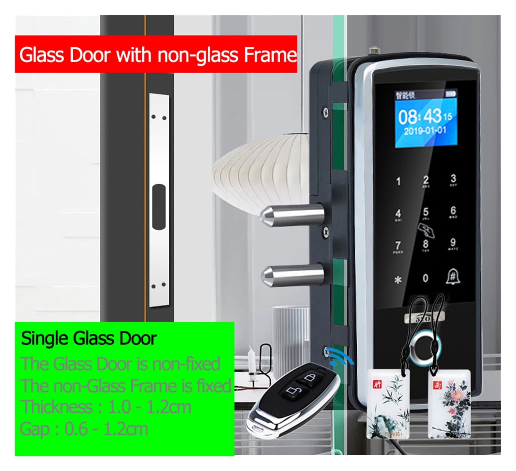 Smart Door Lock Fingerprint Electronic Digital Gate Opener Electric ...