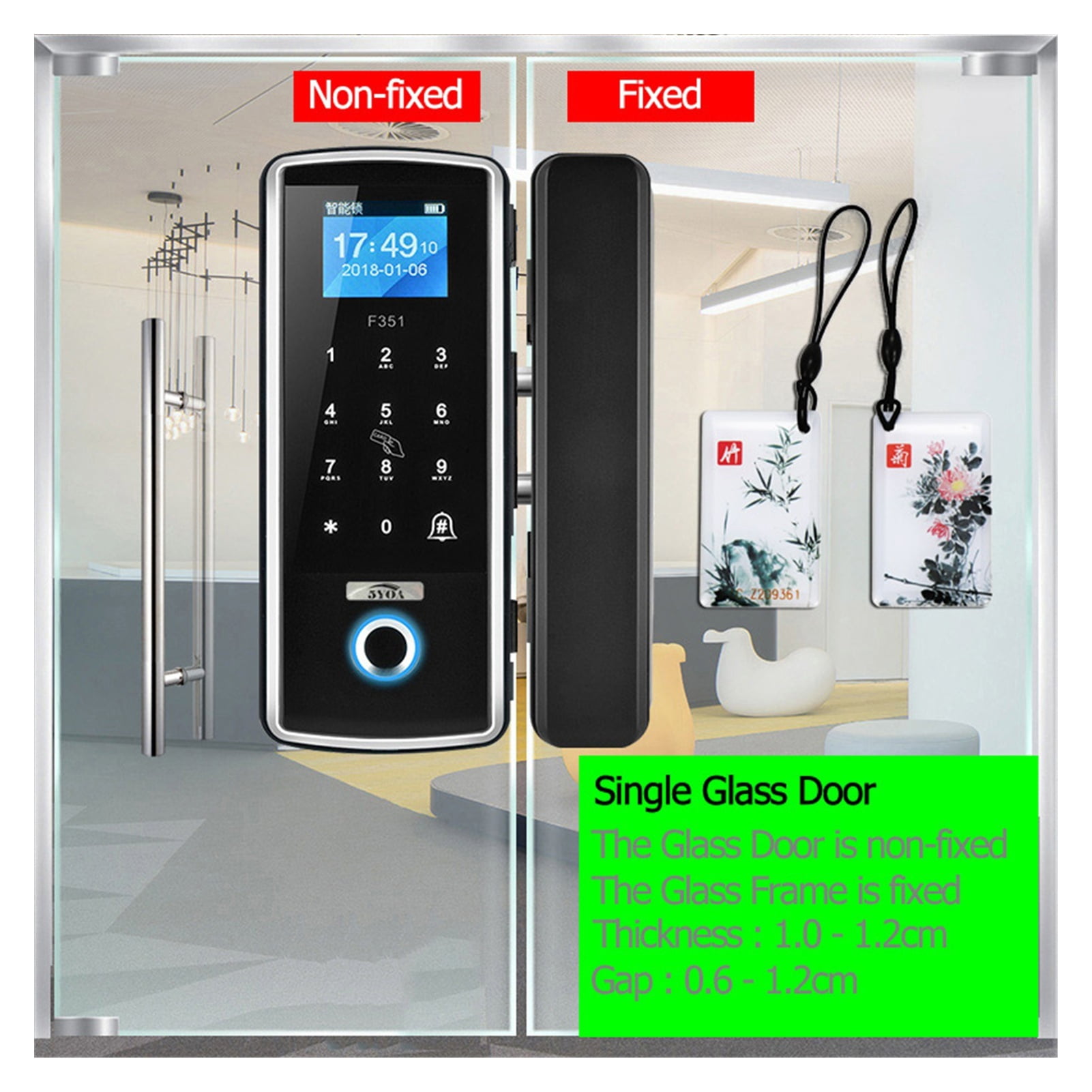 Smart Door Lock Fingerprint Electronic Digital Gate Opener Electric ...