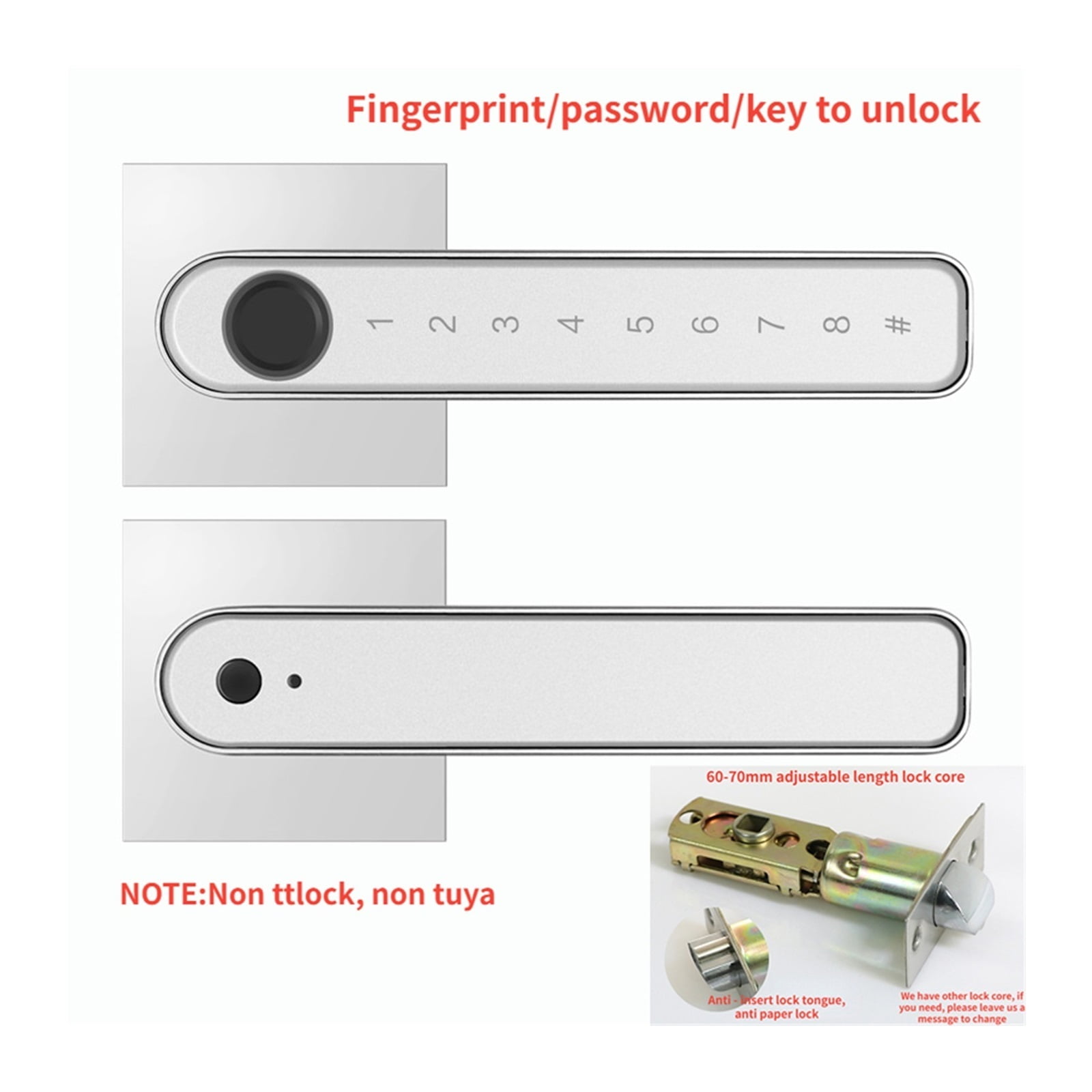 Smart Door Lock Fingerprint LocksTUYA App Control Biometric Fingerprint ...