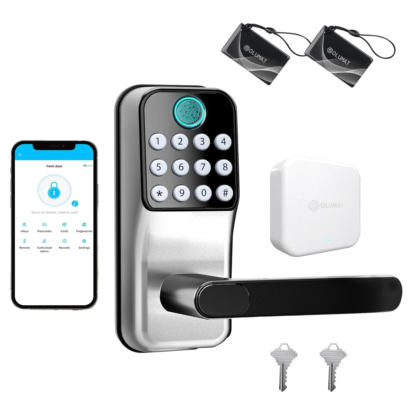 Smart Door Lock with Handle: Keyless Entry Door Lock with Gateway ...