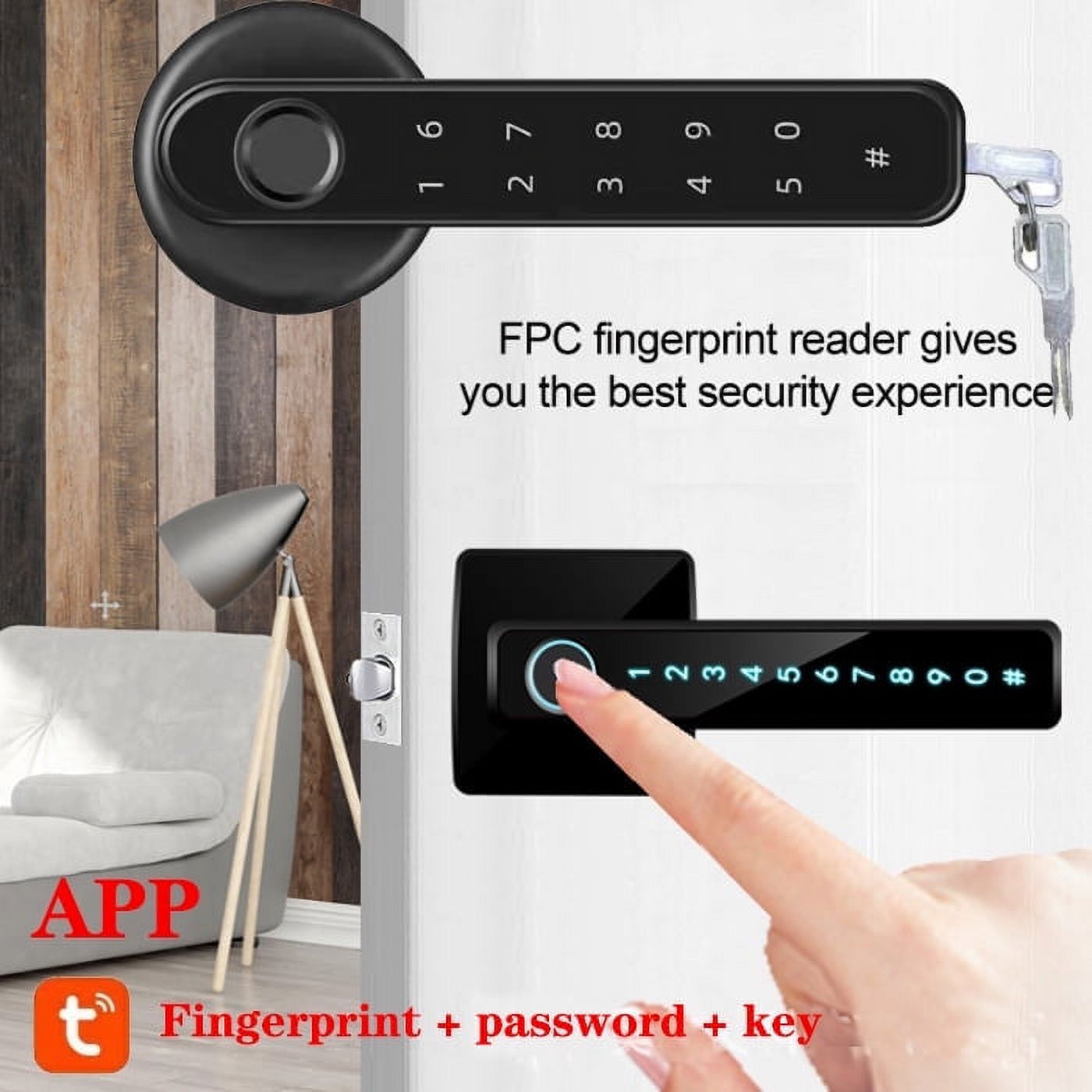 Smart Door Lock Home APP Fingerprint Password Lock - Walmart.com