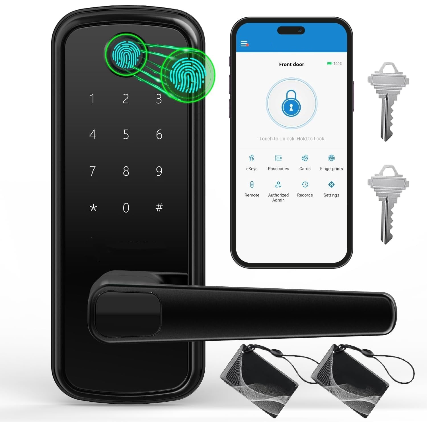 Smart Door Lock, Keyless Entry Door Lock Fingerprint Door Lock with ...