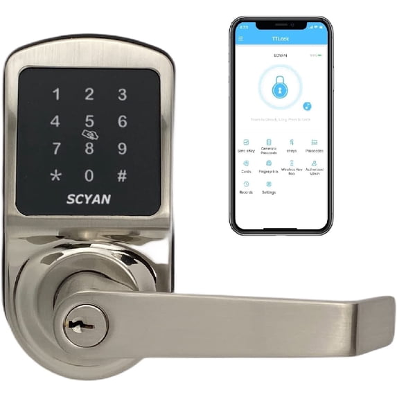 Smart Door Lock, Keyless Entry Door Lock, SCYAN X2 Handle Lock with ...