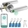 Evanshow Silver Keyless Entry, Fingerprint Door Knob Door Locks with ...