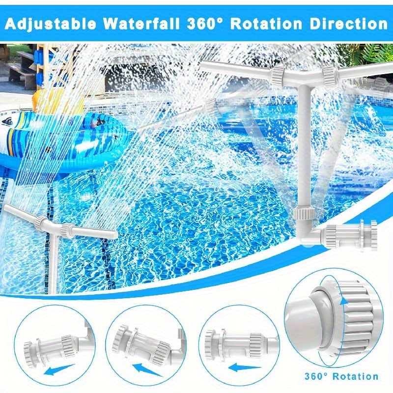[Smart Dual Spray]360° Panoramic Rotating Fountain, Suitable for Pool ...