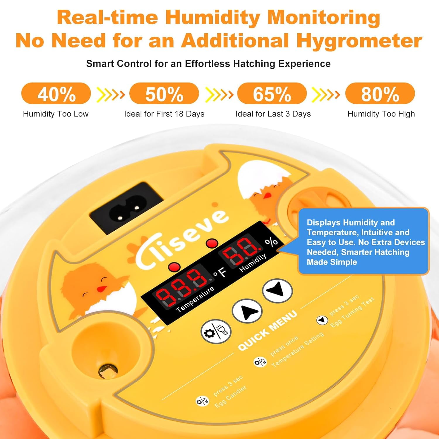 Smart Egg Incubator with 360° Window, Automatic Egg Turner for 12 Eggs ...