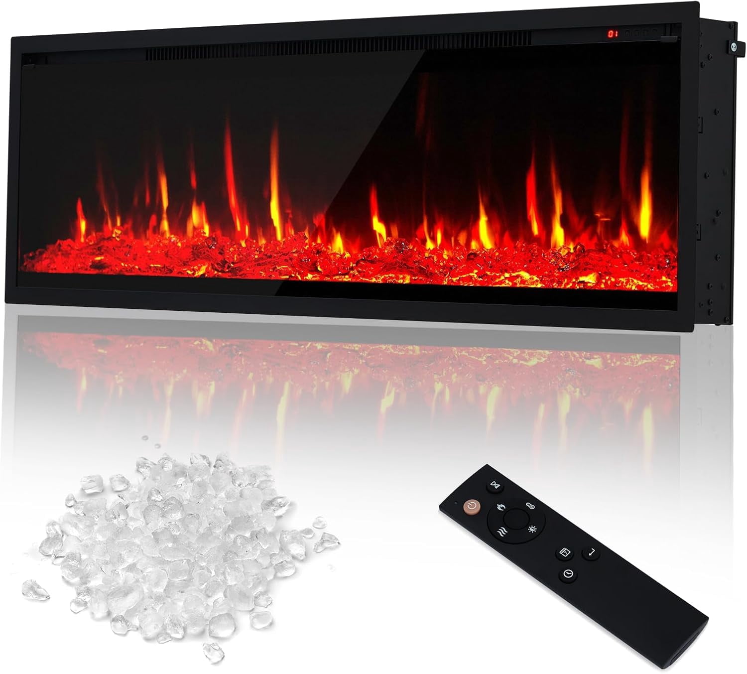Smart Electric Fireplace-The Sideline 50" Wide-in Wall Recessed - 12 ...