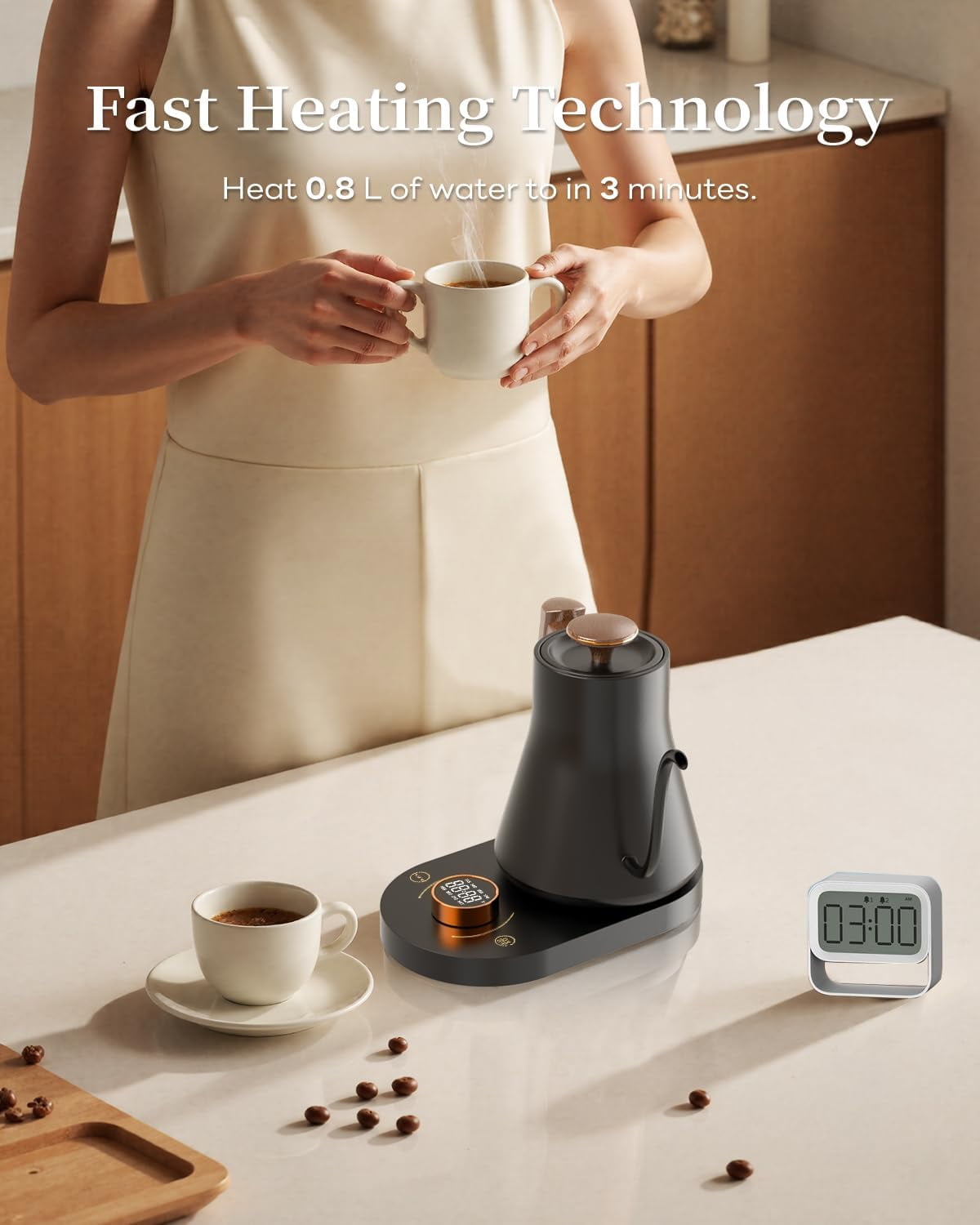 Smart Electric Gooseneck Kettle with WiFi Control, Pour-Over Coffee ...