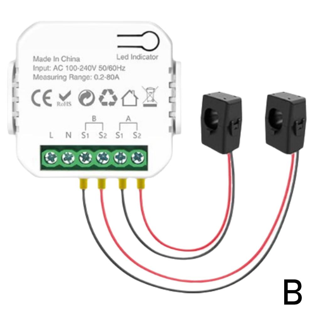 Smart Energy Monitor,WiFi Smart Energy Monitor Switch Meter,Single/Dual ...