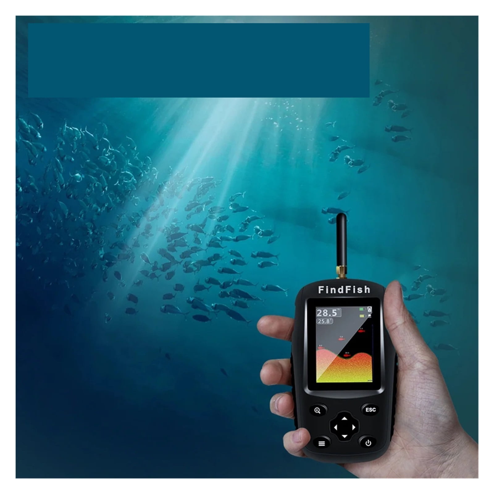 Smart English Menu Wireless Sonar Portable Fish Finder Sensor ,Simple ...