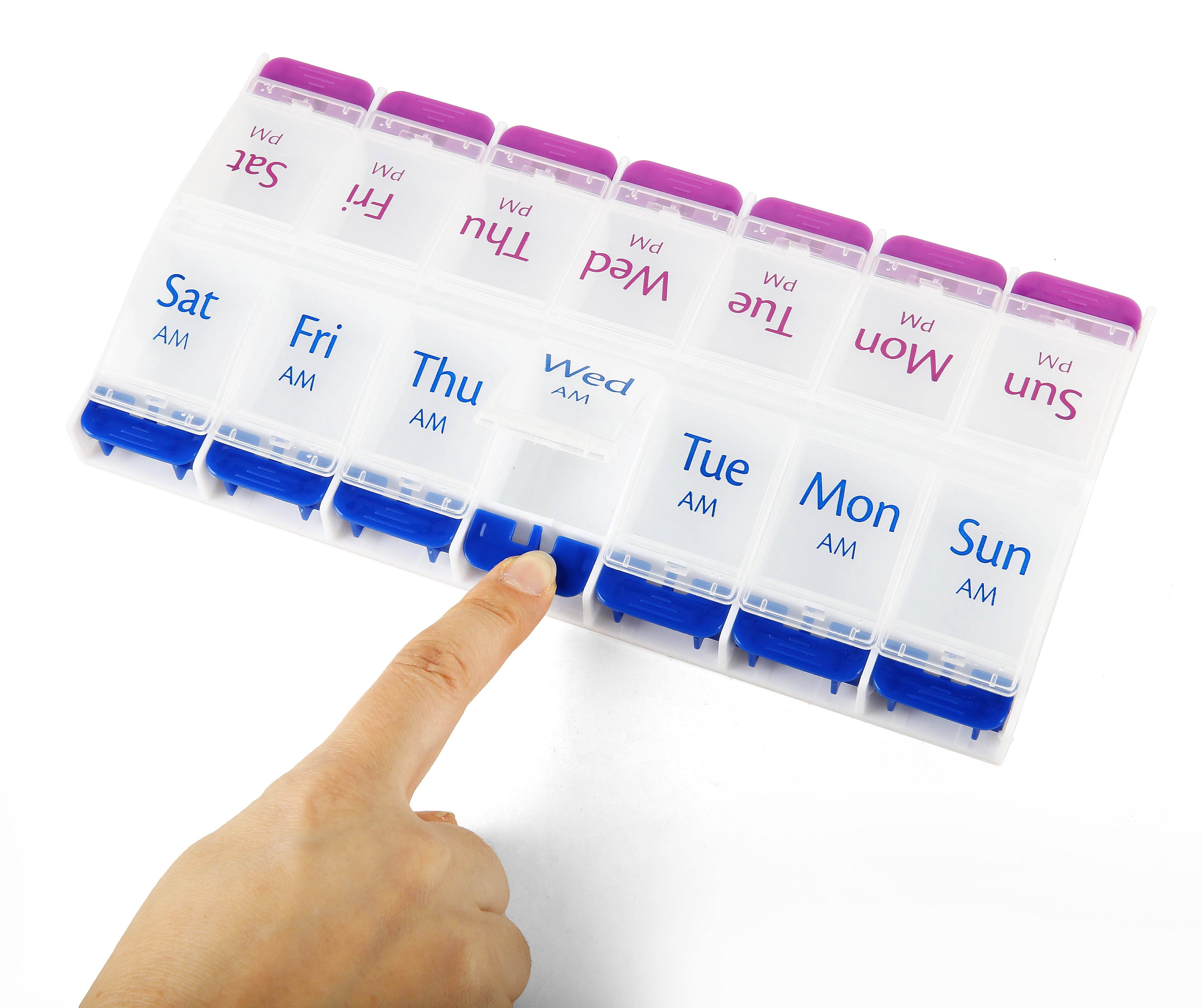 Smart Essentials 7-Day Pill Organizer – AM/PM Weekly Medication Case ...
