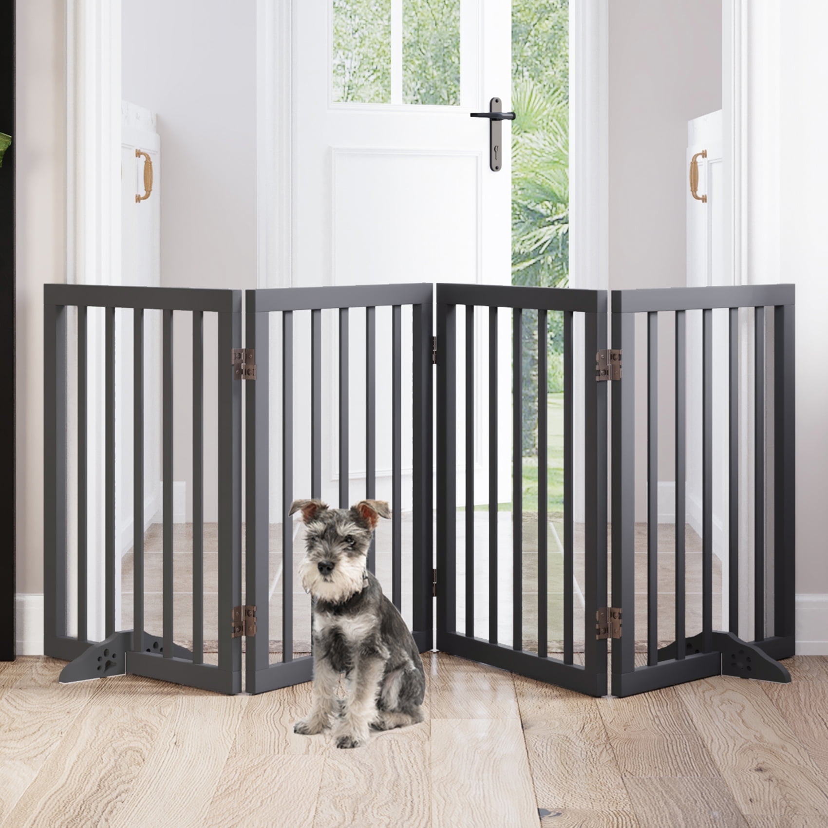 "Smart FENDEE Large Inside House Pet Gate, Expandable Freestanding Dog ...
