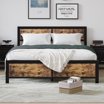 SESSLIFE Vintage Sturdy Queen Size Metal Bed Frame with Headboard and Footboard Basic Bed Frame ...
