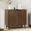 Semiocthome Sideboard Buffet Cabinet with 1 Shelf and Line Groove ...