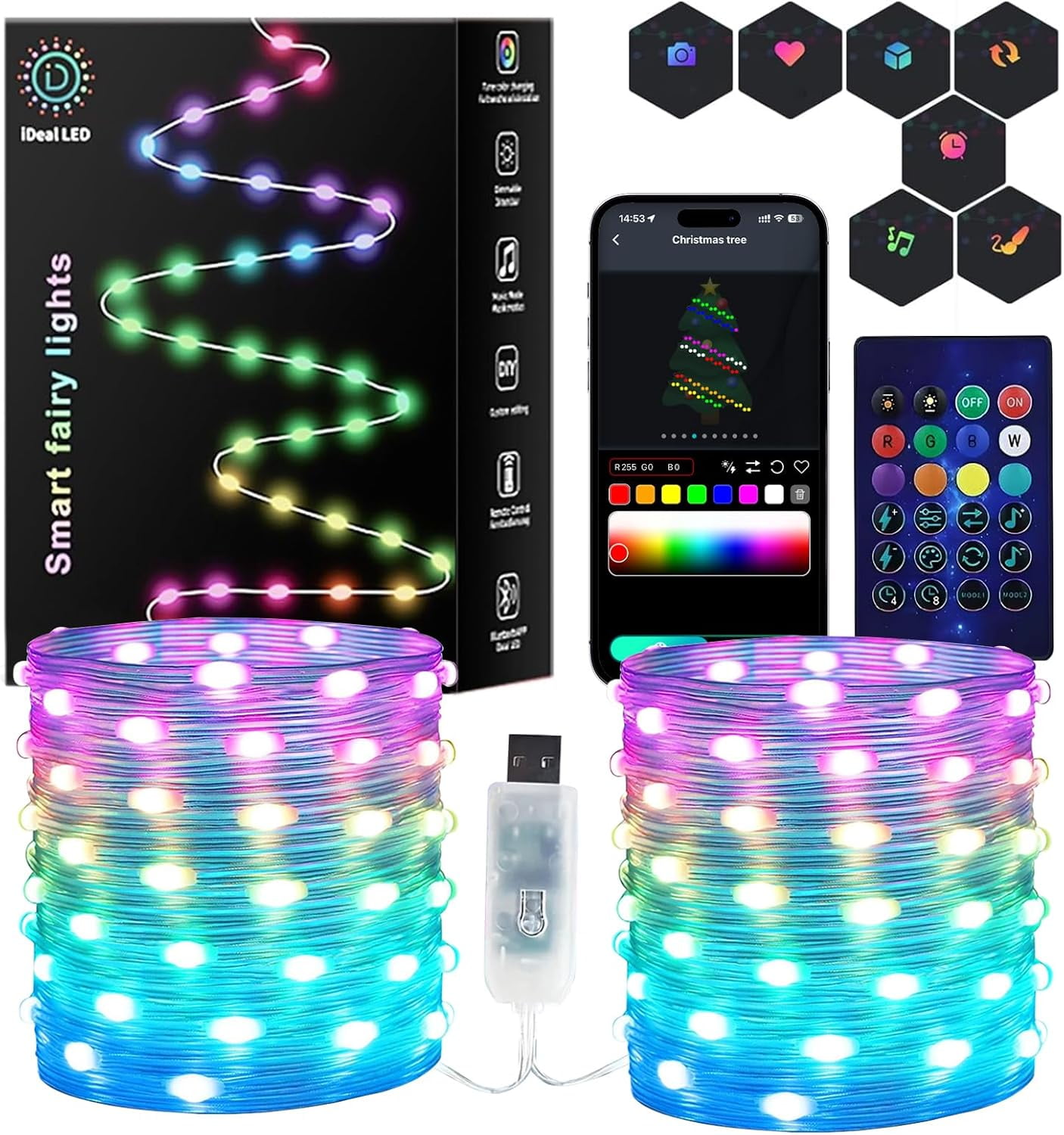 Smart Fairy YANTONs 98.4Ft, Color Changing led String YANTONs with ...