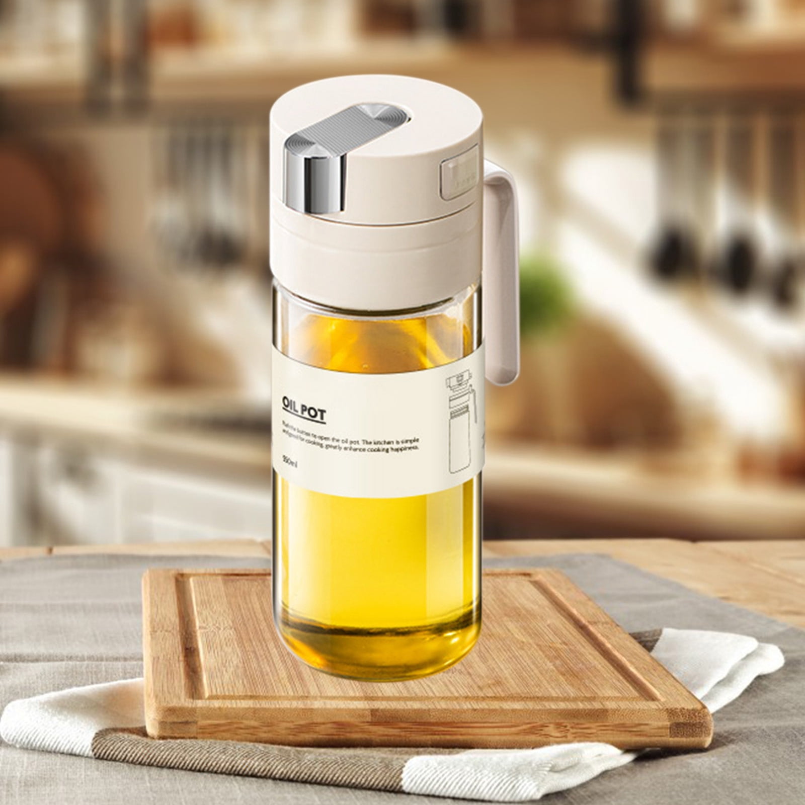 Smart Finds, Automatic Oil Bottle, Leak-proof Glass Jug, Self-sealing ...