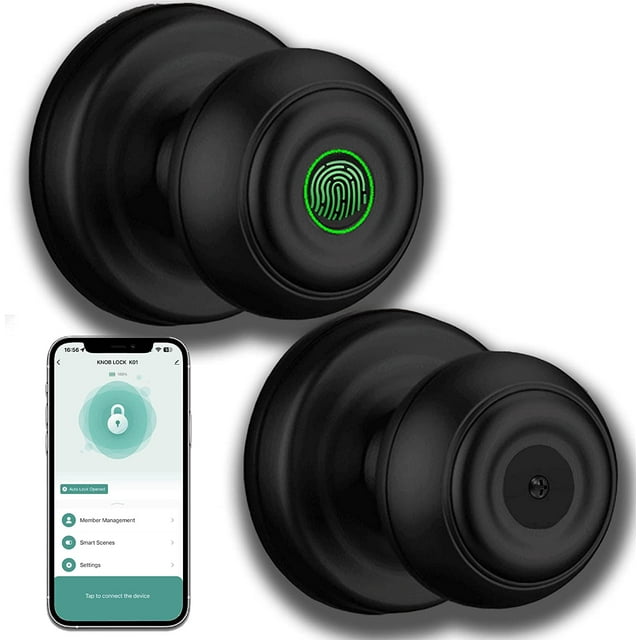 Smart Fingerprint Door Lock, Keyless Entry Door Knob, Biometric Door ...