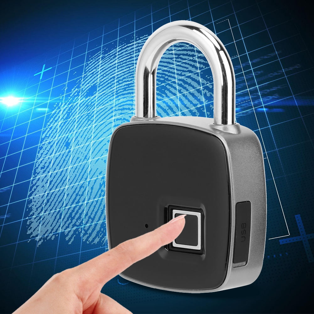 Smart Fingerprint Lock Home Door Waterproof Keyless Padlock - Walmart.com