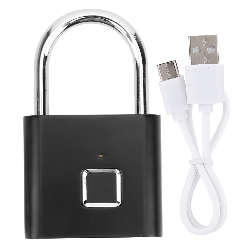 Smart Fingerprint Padlock USB Rechargeable Security LED Lock for ...