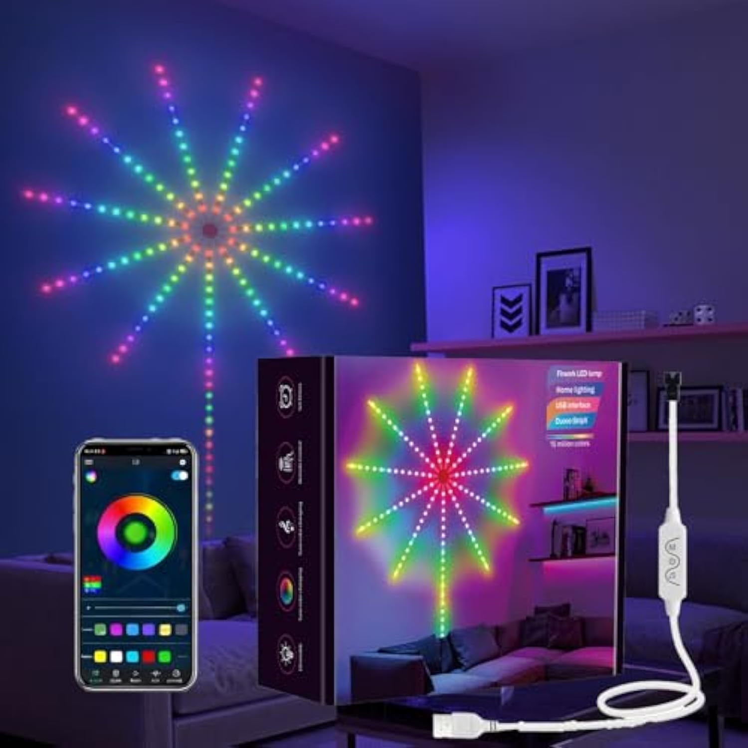 Smart Firework LED Lights, Controlled by App & Remote, WiFi & Bluetooth ...