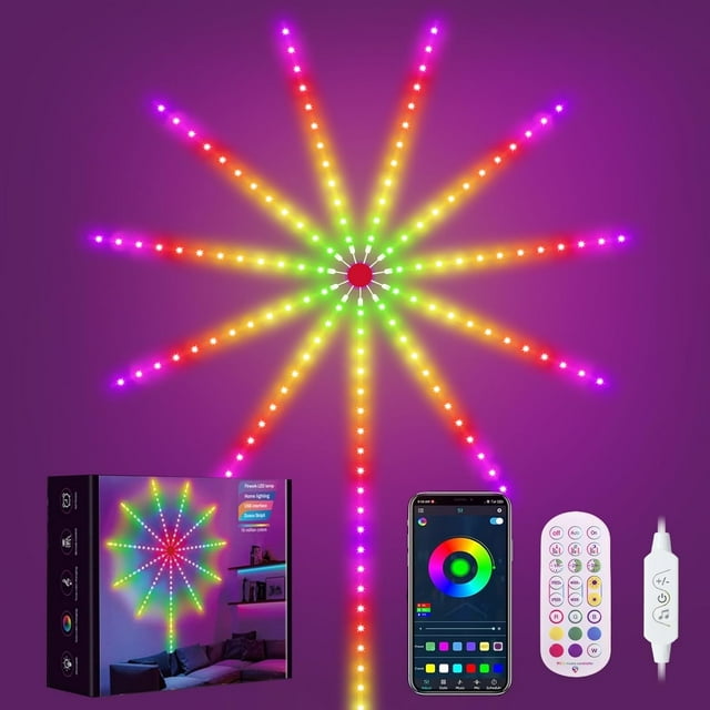 Smart Firework LED Lights,for Bedroom USB Firework Lights App Control ...