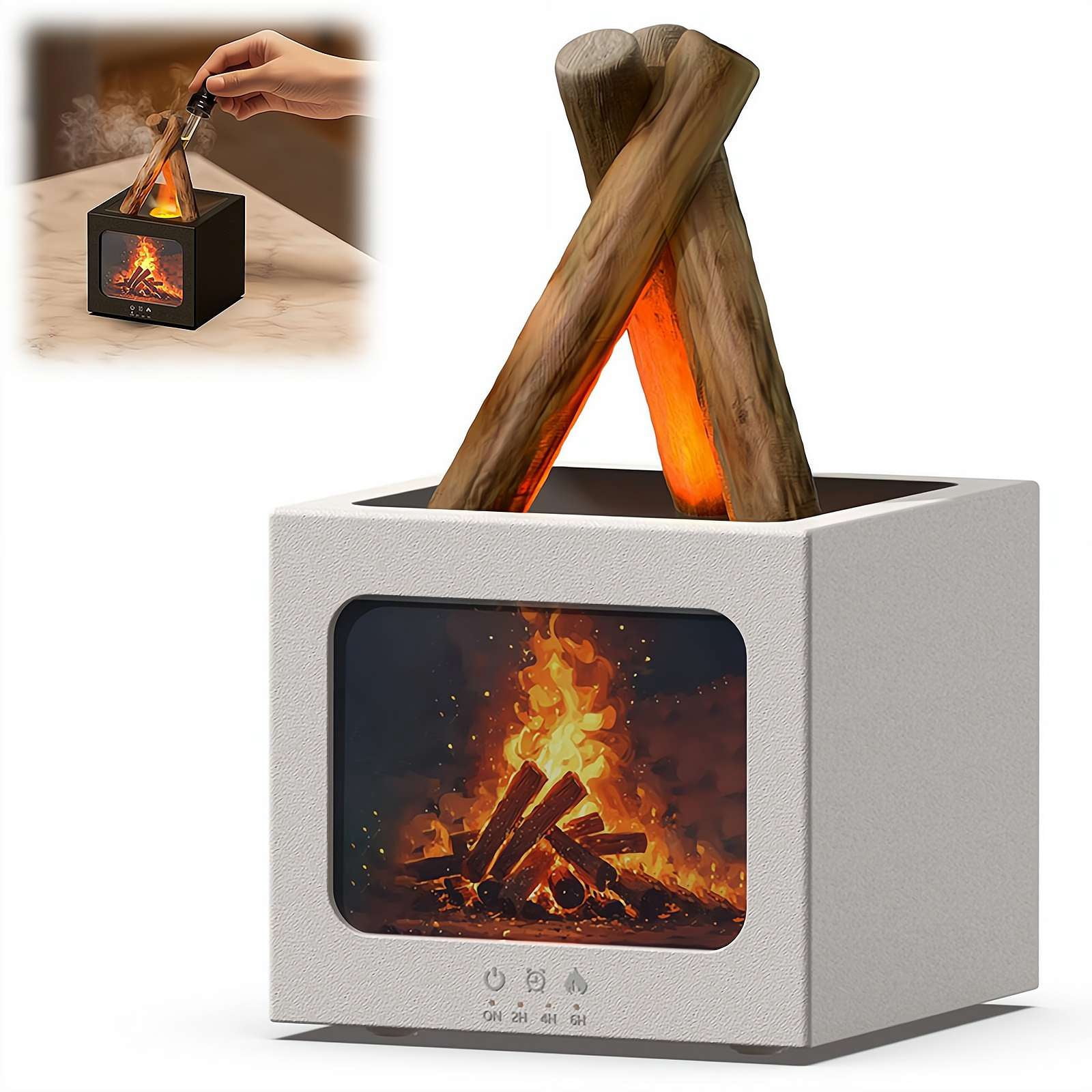 Smart Flame Essential Oil Diffuser & Humidifier - 240ml Auto-Spray with ...