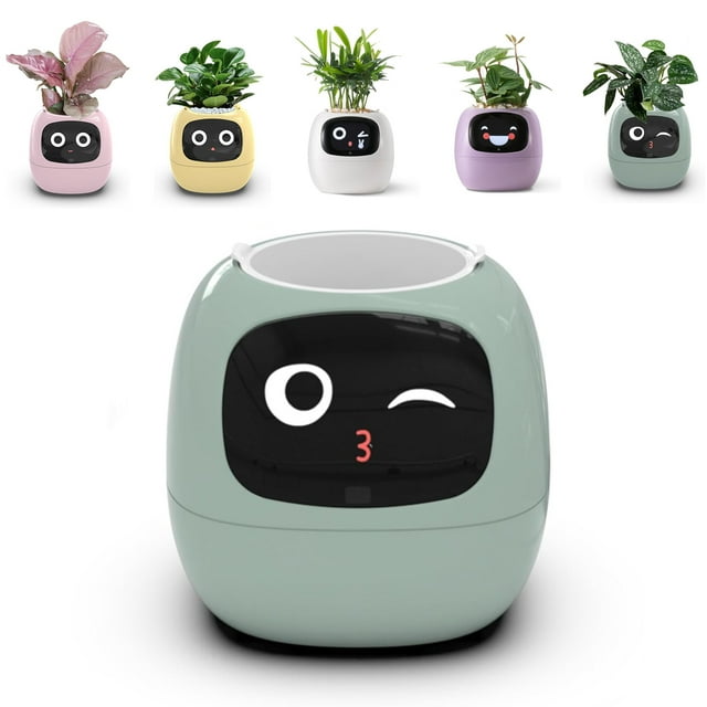 Smart Flowerpots, AI Plant Pot with 49 Expressions 7 Sensors, APP ...