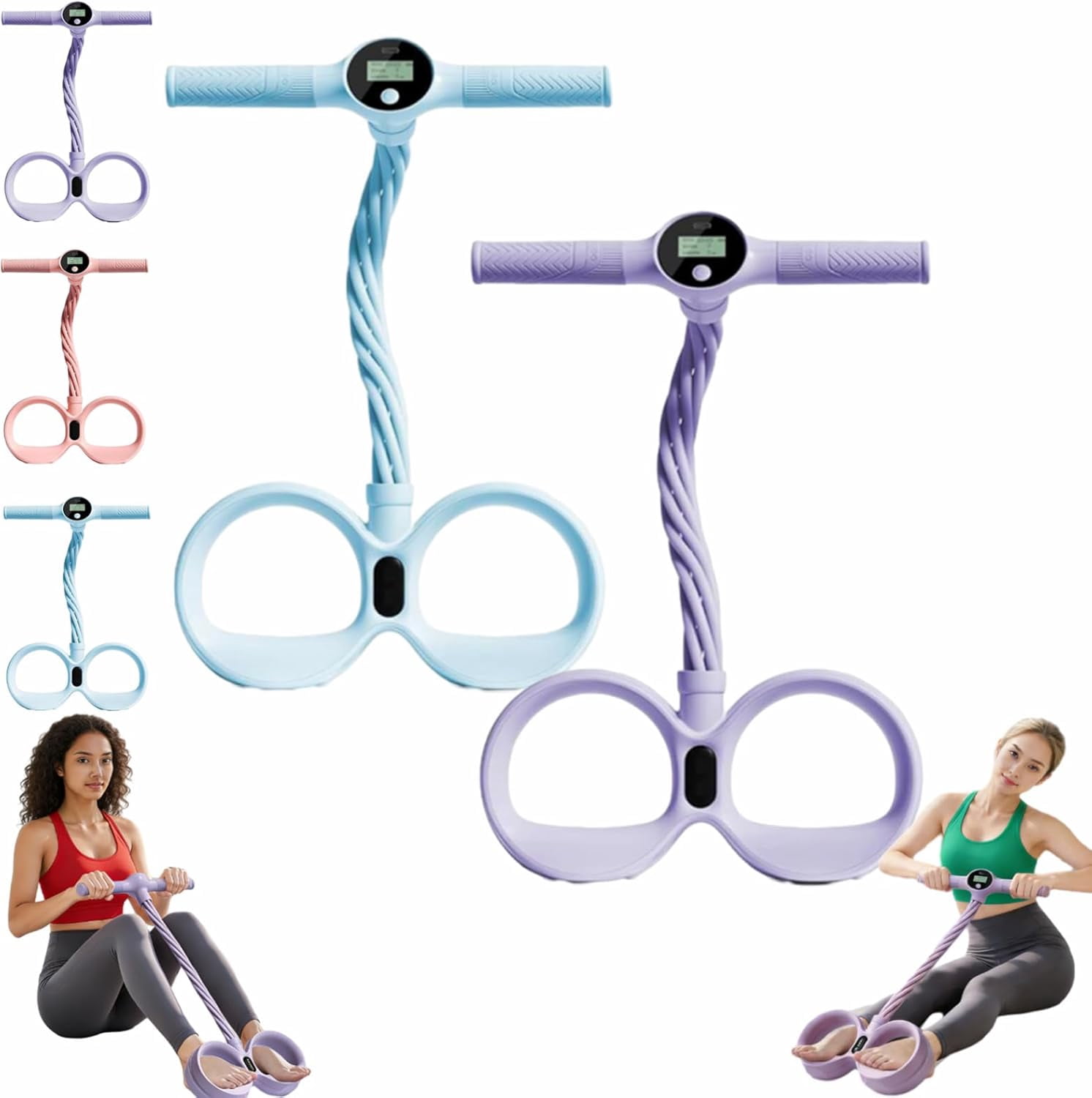 Smart Foot Pedal Puller with Digital Counter, 6-Tube Resistance Bands ...