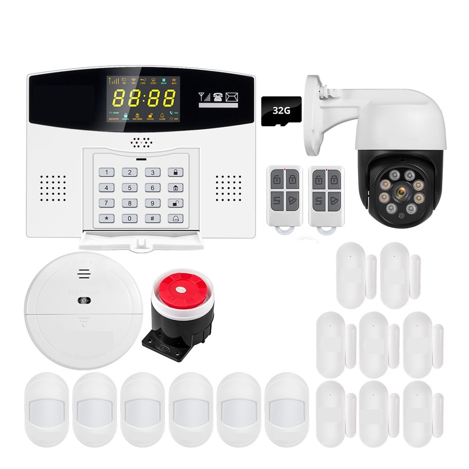 Smart GSM Alarm System Burglar Alarm Smart Home Alarm System Color LCD ...
