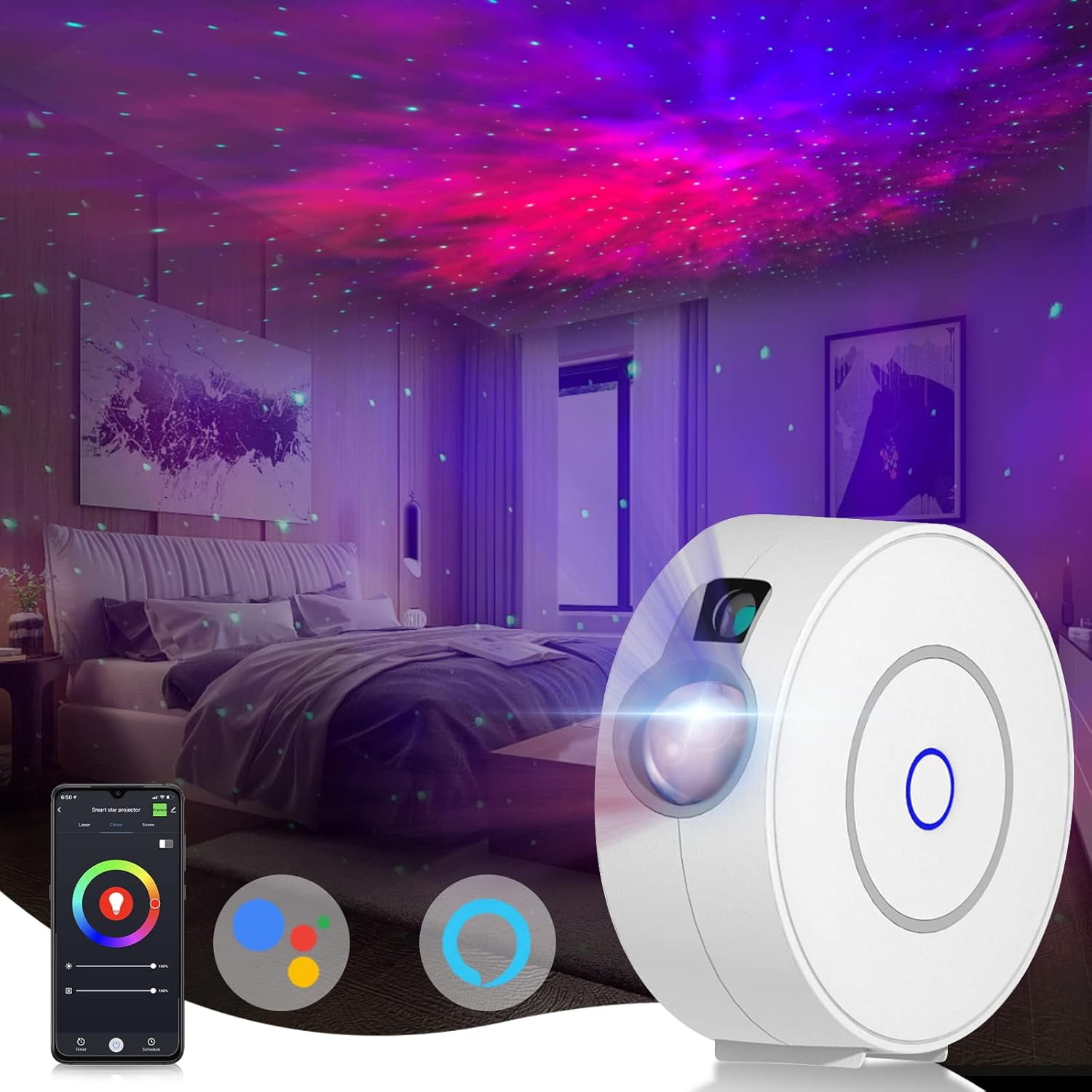 Smart Galaxy Star Projector,LED Starry Sky Night Light ,Nebula Ceiling ...