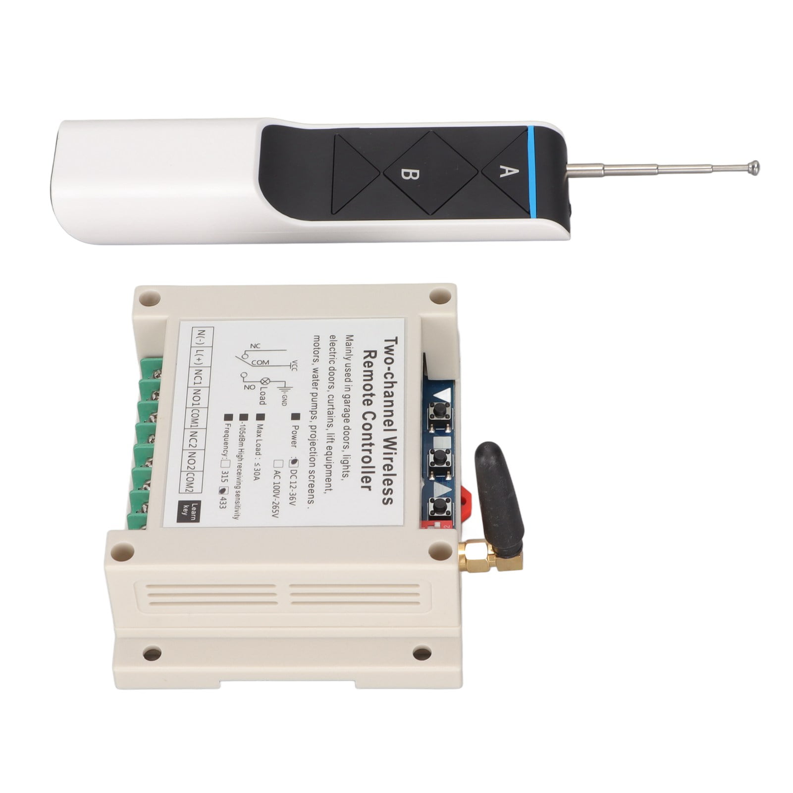 Smart Garage Door Opener, 2CH 433MHz Relay Remote Control Switch, Range ...