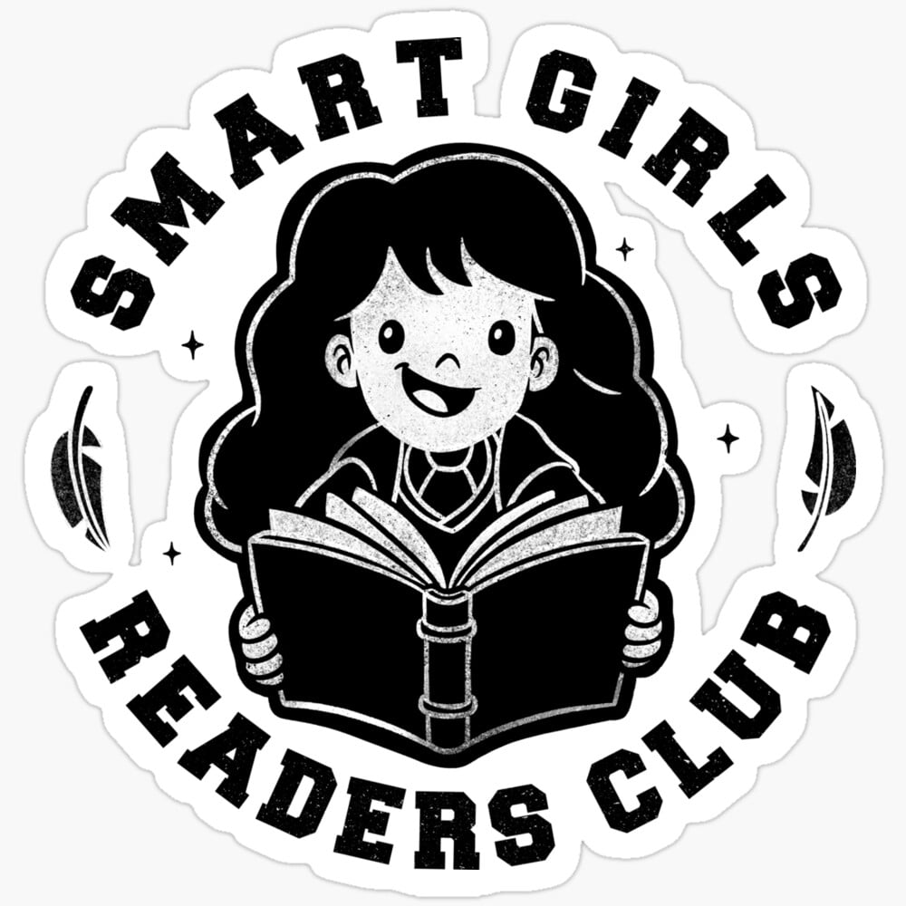 DOPASTICKER Smart Girls Readers Club Cute Books Decorative Laptop ...