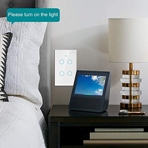 Smart Glass Light Switch – Modern Day Light Switch, 4-Way LED Back-Lit ...