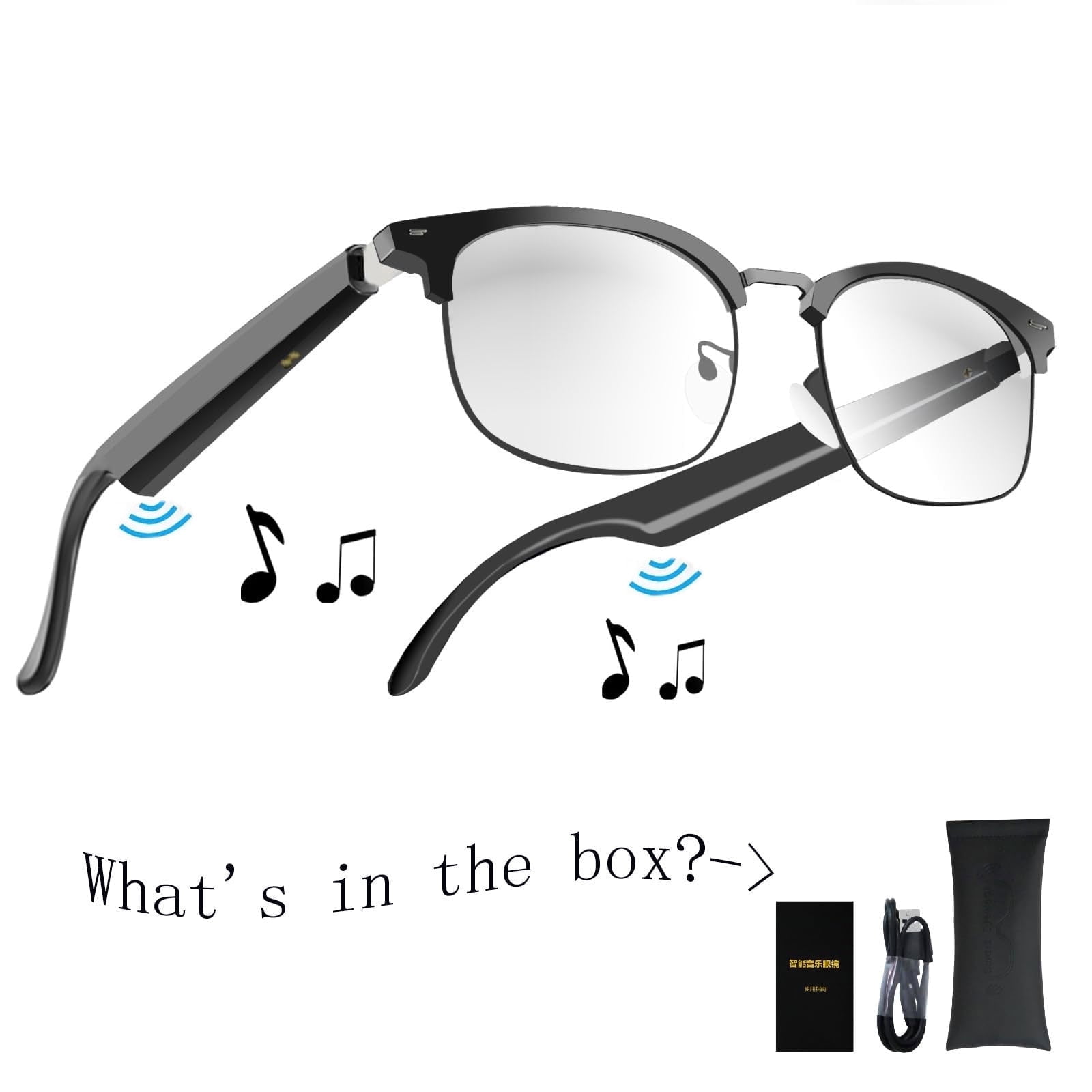 Prociv Smart Glasses with AI Translation 144+ Languages Touch Control ...