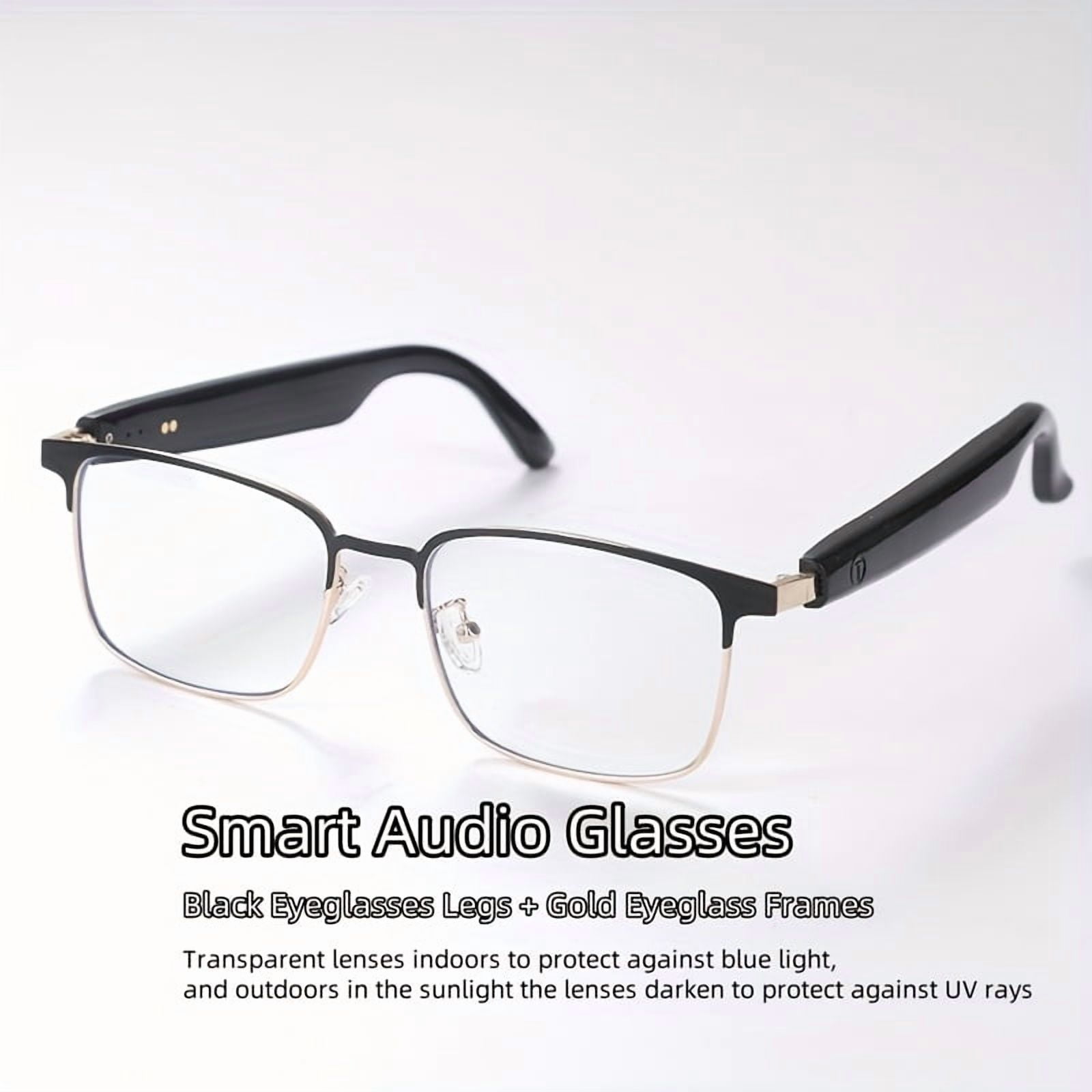 Smart Glasses with Built-in Speaker - Touch & Voice Control, Anti-Blue ...