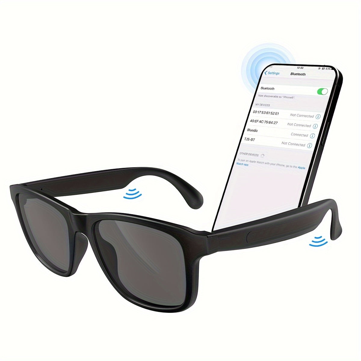 FANRUINA Smart Glasses With Wireless Audio 100H Standby UV Protection ...