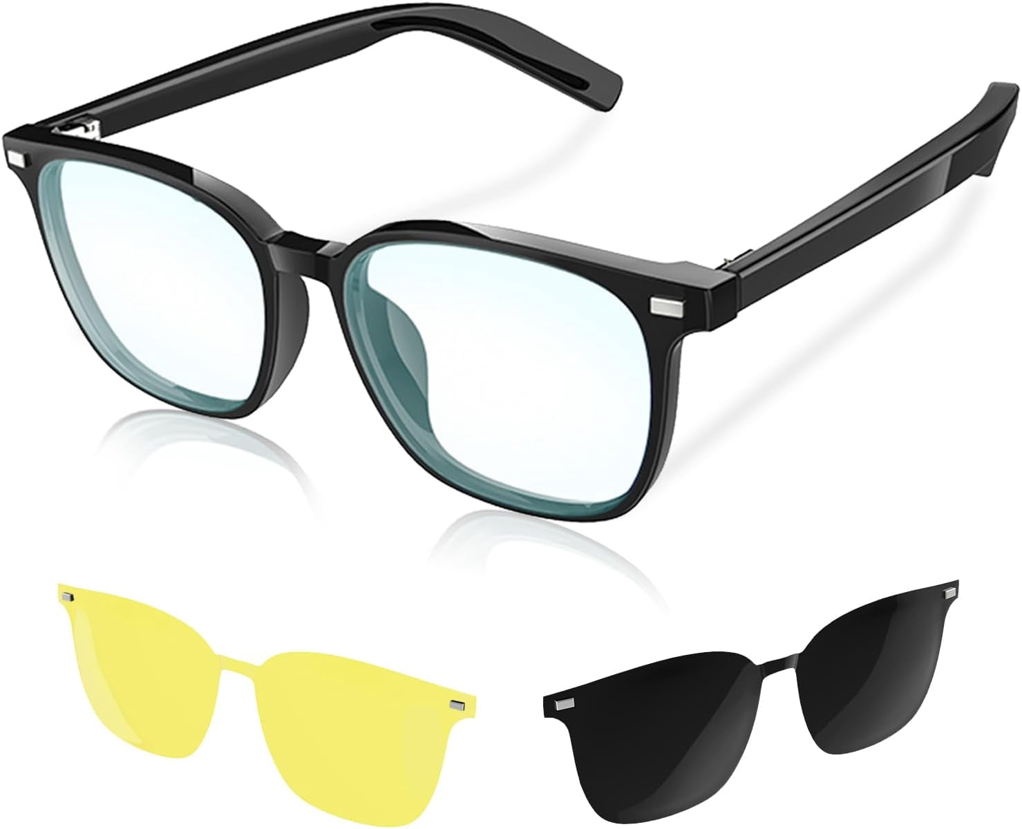 Smart Glasses - Open Ear Anti-Blue Light Bluetooth Audio Glasses for ...