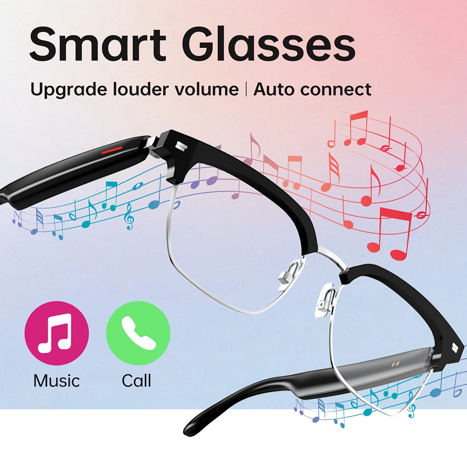 Smart Glasses, With Wireless Connection, USB Charging, PC Material ...