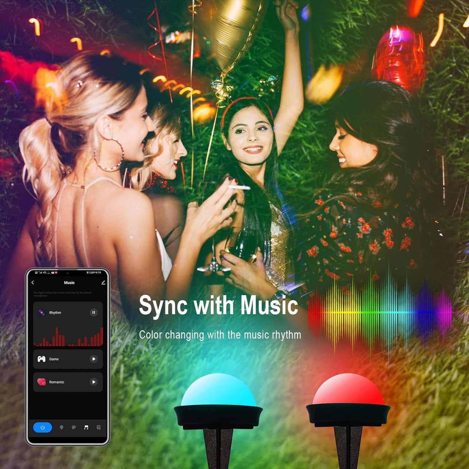 Smart Ground Lights - 65FT 45Pack Pathway Light Remote & App Control ...