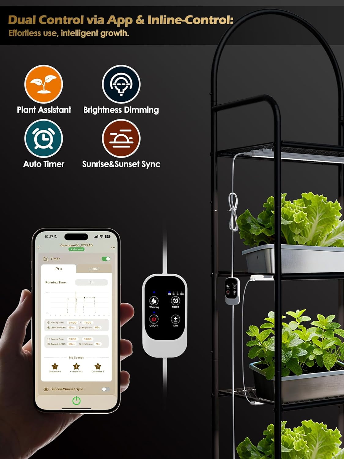 Smart Grow Light for Indoor Plants,3500K Full LED Plant Light Strips ...