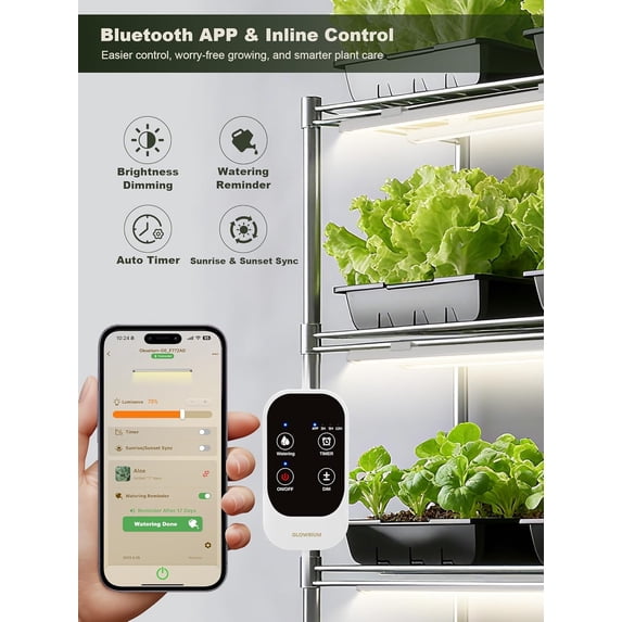 Smart Grow Lights for Indoor Plants with APP, 15" Full Grow Light ...