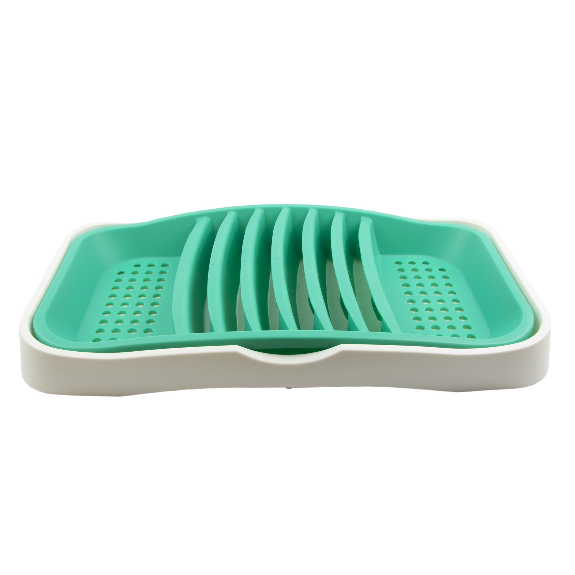 Smart Home 17-inch White Plastic Low-Profile Dish Rack with Drip Tray ...
