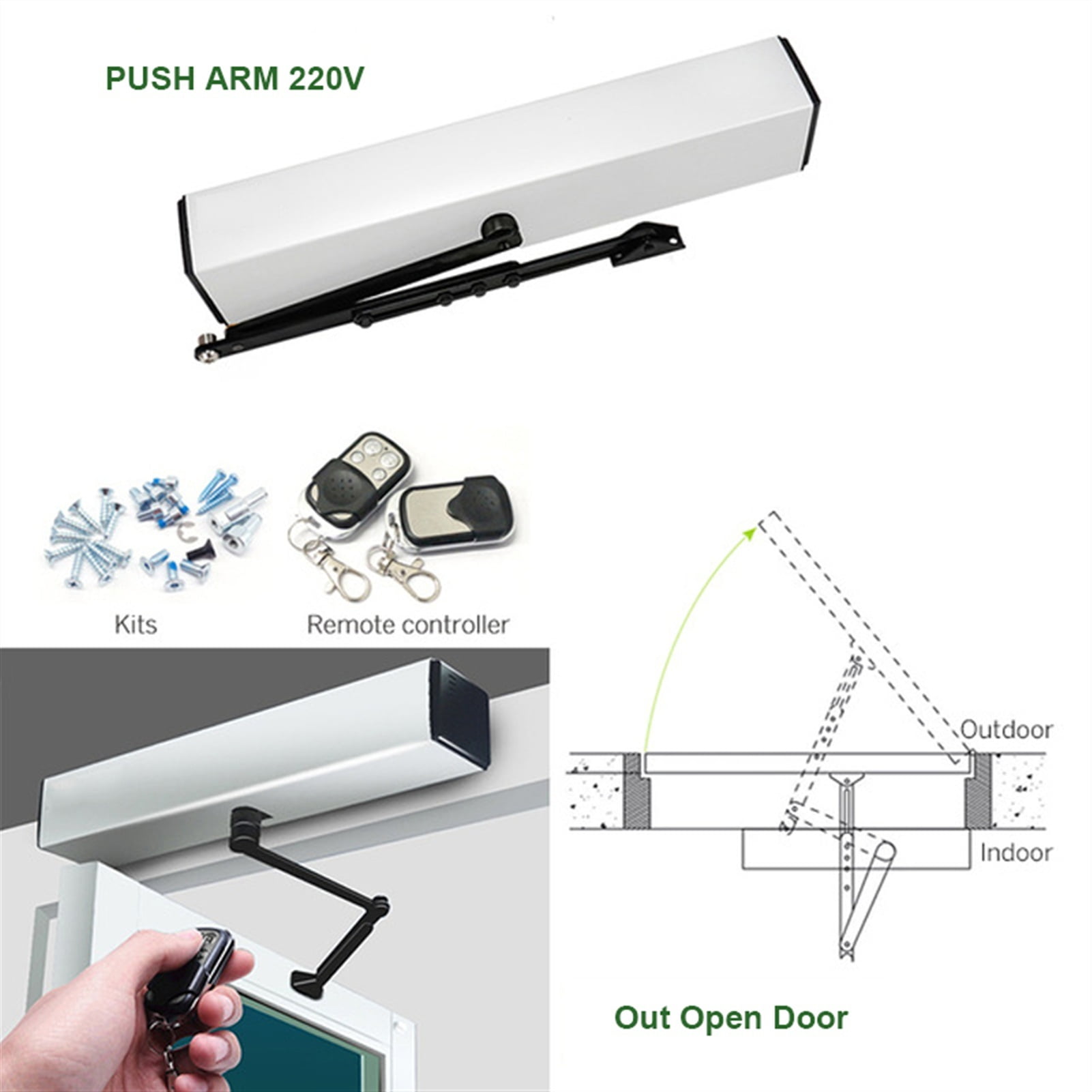 Smart Home Automatic Swing Door Opener Closer Electric Garage Gate ...