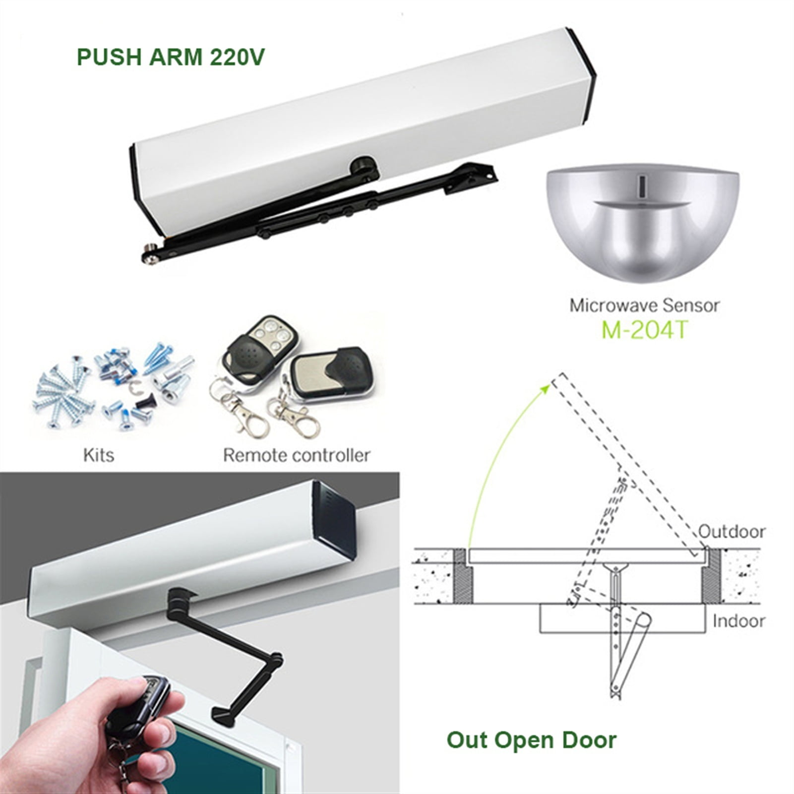Smart Home Automatic Swing Door Opener Closer Electric Garage Gate ...