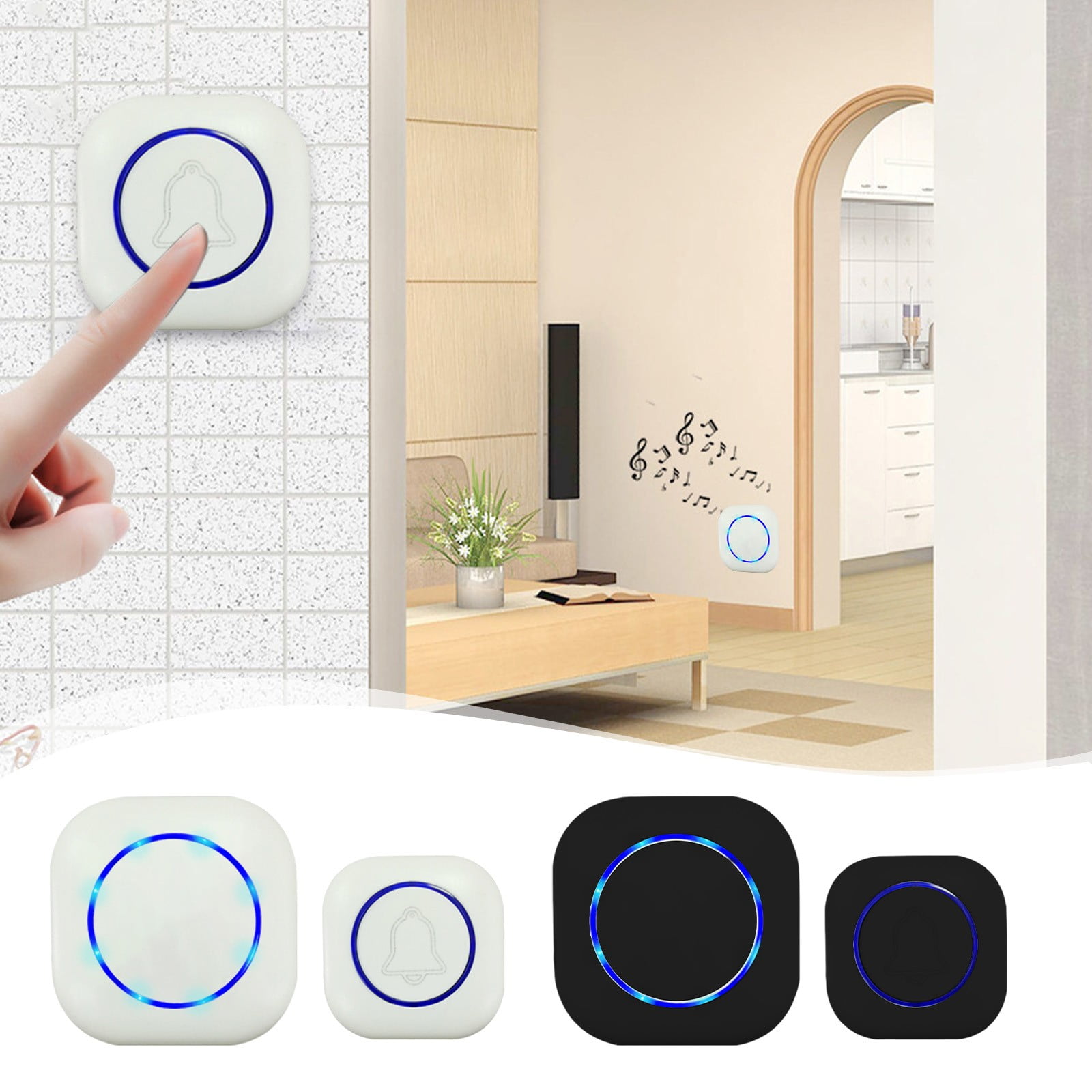 Smart Home Door Chime, Elderly Emergency Alert, Wireless Doorbell with ...