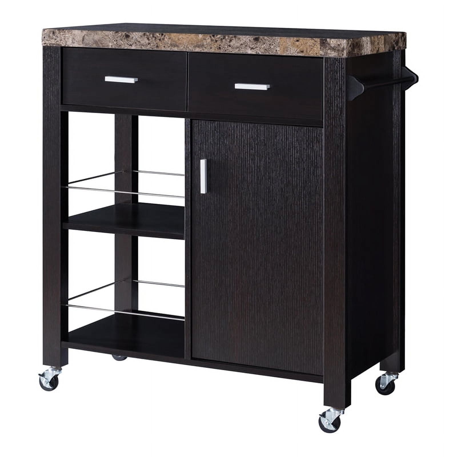 Smart Home Furniture Contemporary Wood Kitchen Cart with Door in Red ...